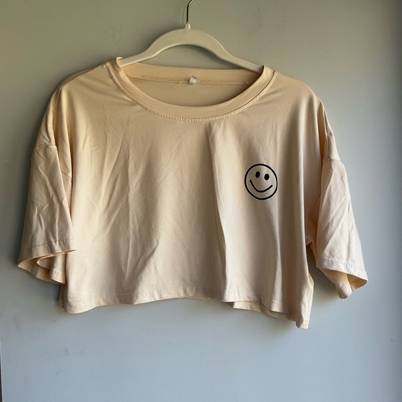 Tops | Smiley Face Crop Top | Poshmark